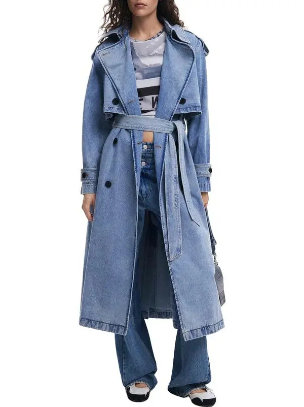 Desigual Denim Trench Coat - Blue
