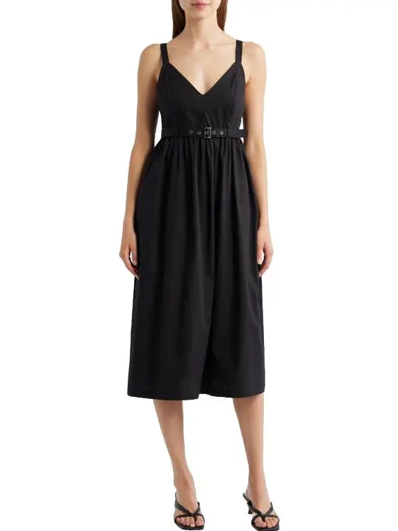 Steve Madden Juno Halter Neck Cotton Dress - Black