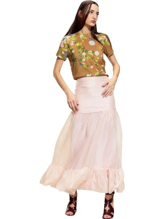 Cynthia Rowley Serafina Silk Skirt - Ballet Pink