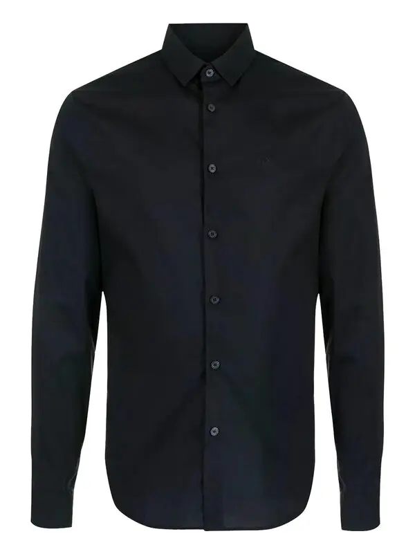 Armani Exchange Long-sleeve Cotton Shirt - Blue