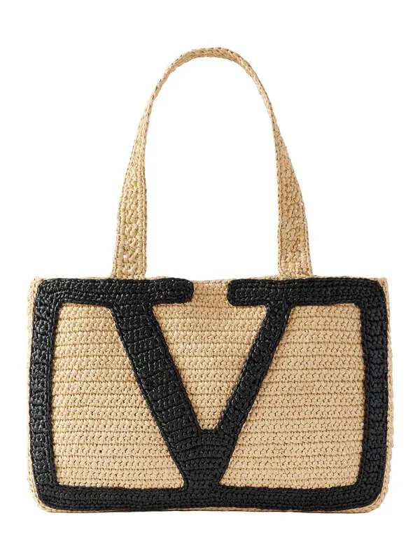 Valentino Garavani Viva Superstar Raffia Tote - Neutrals