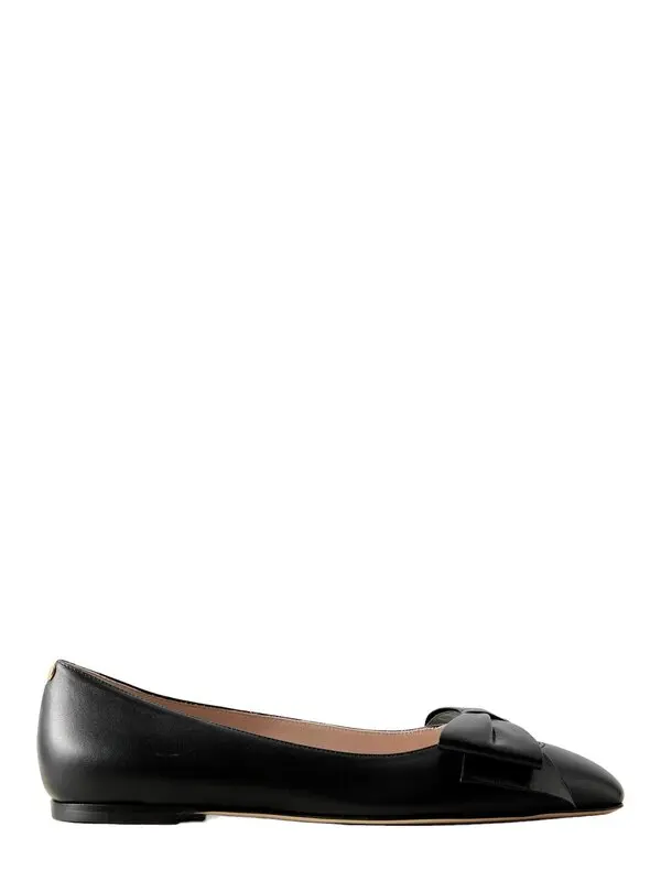 Valentino Garavani Bowow Leather Ballet Flats - Black
