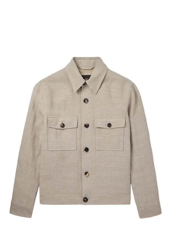 Loro Piana Linen And Silk-blend Trucker Jacket - Neutrals