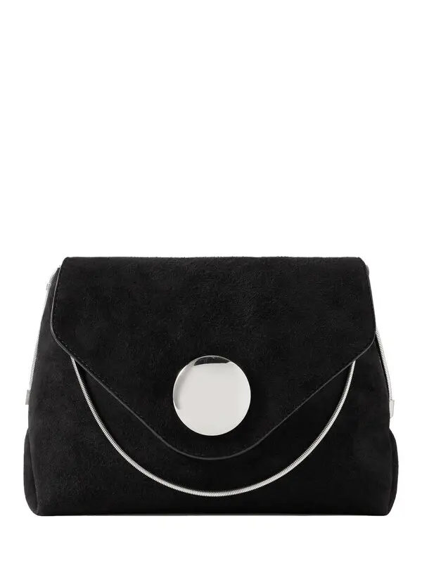 Khaite Bobbi Suede Shoulder Bag - Black