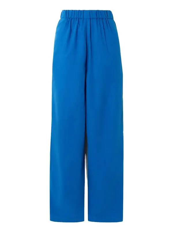MARRAKSHI LIFE Palazzo Cotton-blend Wide-leg Pants - Blue