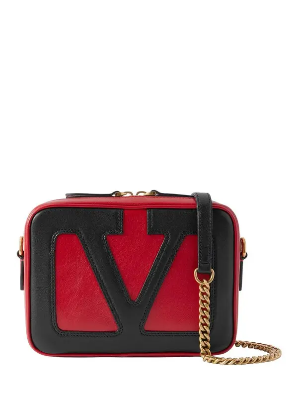 Valentino Garavani Viva Superstar Two-tone Leather Shoulder Bag - Red