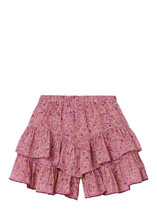 MARANT ETOILE Jocadia Tiered Printed Cotton-gauze Shorts - Pink