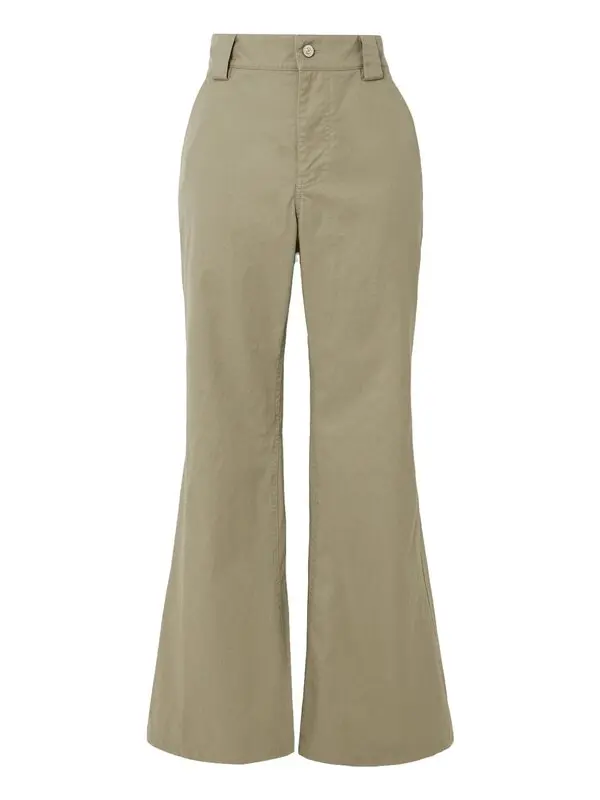 Balenciaga Slim-fit Flared Organic Cotton Pants - Green