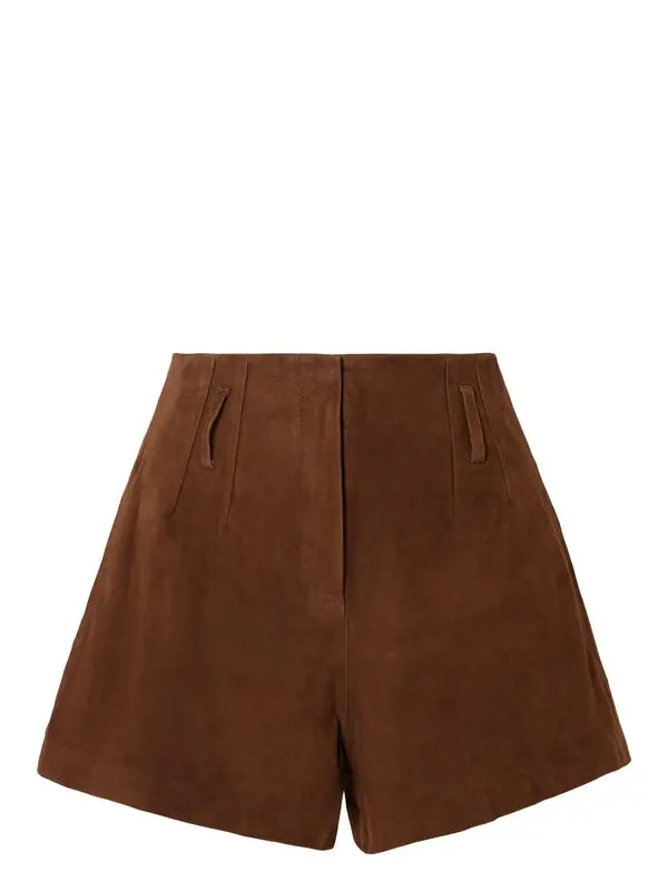 THE FRANKIE SHOP Lise Suede Shorts - Brown