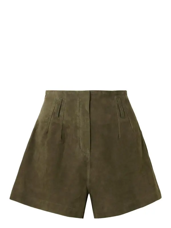 THE FRANKIE SHOP Lise Suede Shorts - Green