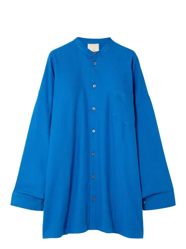 MARRAKSHI LIFE Oversized Cotton-blend Shirt - Blue