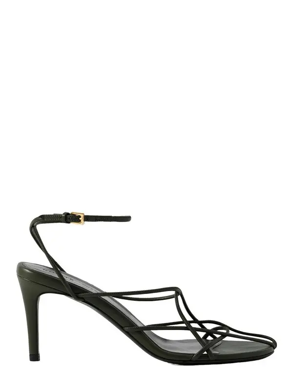 Khaite Loulou Leather Sandals - Green
