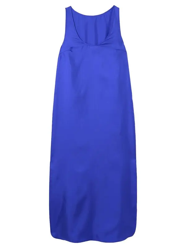 Loulou De Saison Nada Silk-twill Midi Dress - Blue