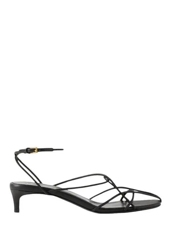 Khaite Loulou Leather Sandals - Black