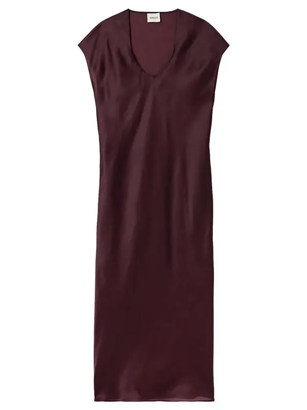 Khaite Darby Silk-organza Midi Dress - Burgundy