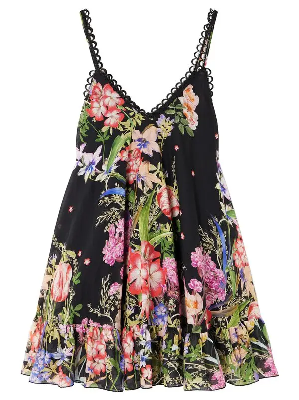 Charo Ruiz Ibiza Lily Floral-print Mini Dress - Black