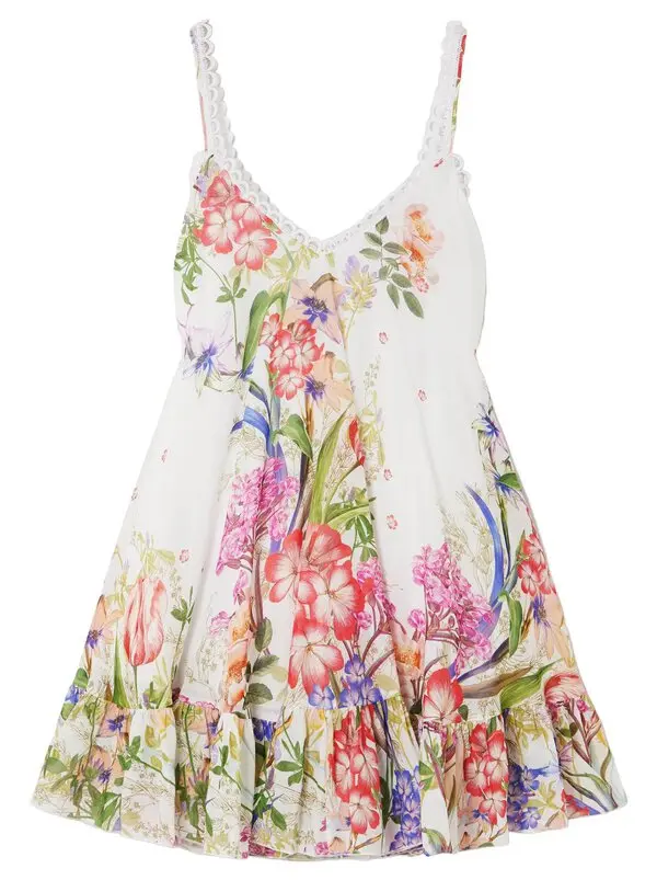 Charo Ruiz Ibiza Lily Floral-print Mini Dress - White