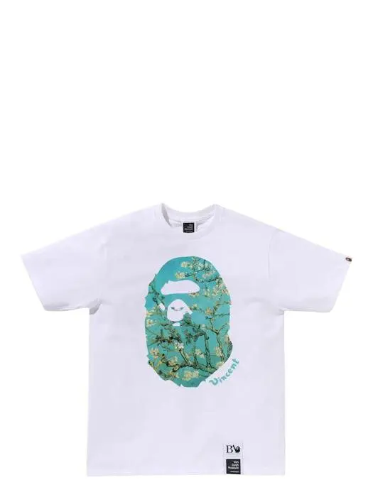 A BATHING APE X Van Gogh Museum Ape Head Canvas Art Vi Tee Shirt - White