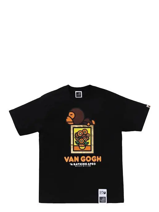 A BATHING APE X Van Gogh Museum Baby Milo Tee Shirt - Black