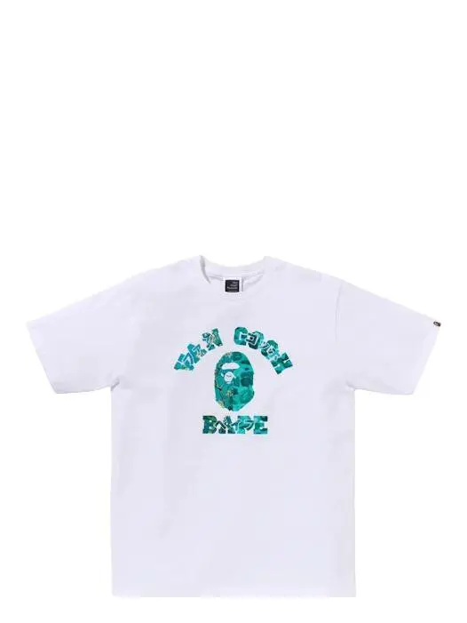 A BATHING APE X Van Gogh Museum College Tee Shirt - White