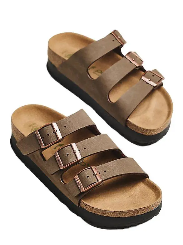 BIRKENSTOCK Florida Iii Platform Triple-strap Sandals - Mocha