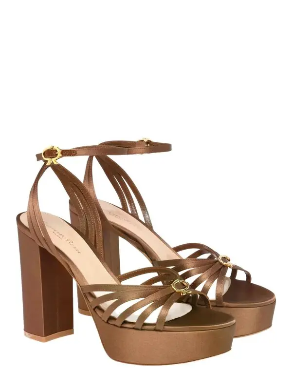 GIANVITO ROSSI Strappy Platform Sandals - Brown