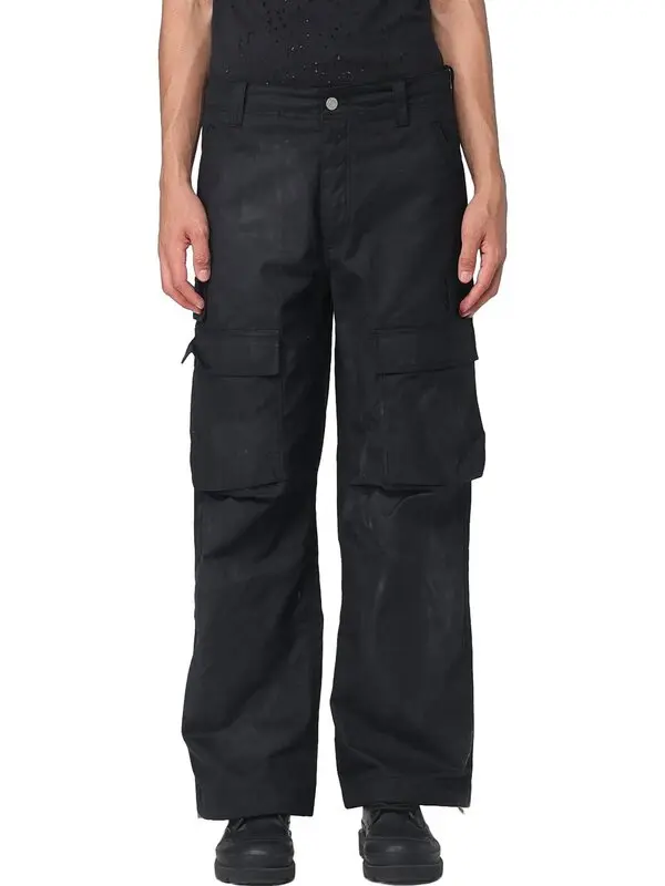PURPLE BRAND Wide Leg Cargo Pants - Black
