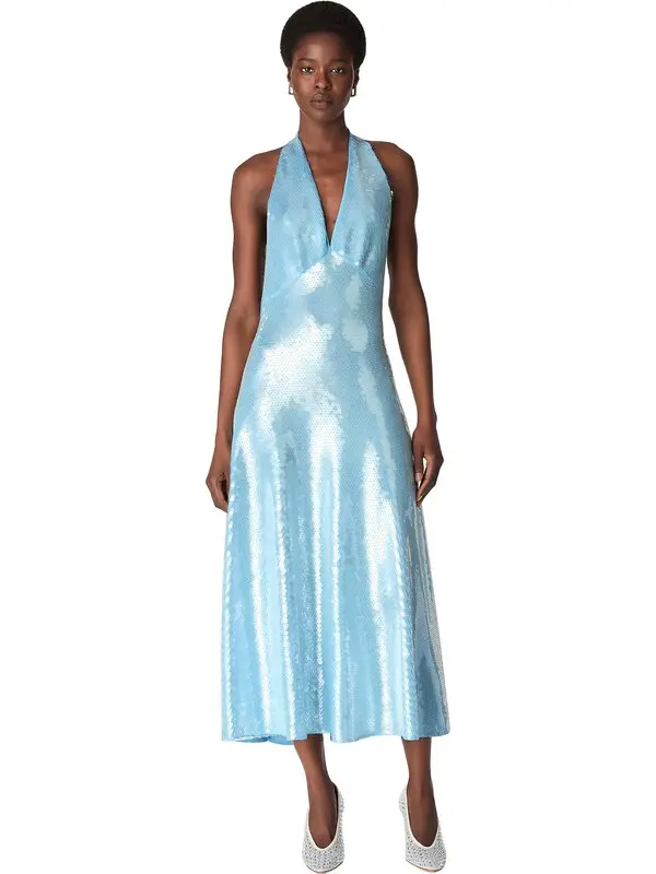 BOTTEGA  VENETA Light Viscose Sequins Dress - Pale Blue