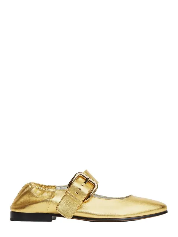 Bottega Veneta Amy Mary-jane Ballerina - Gold
