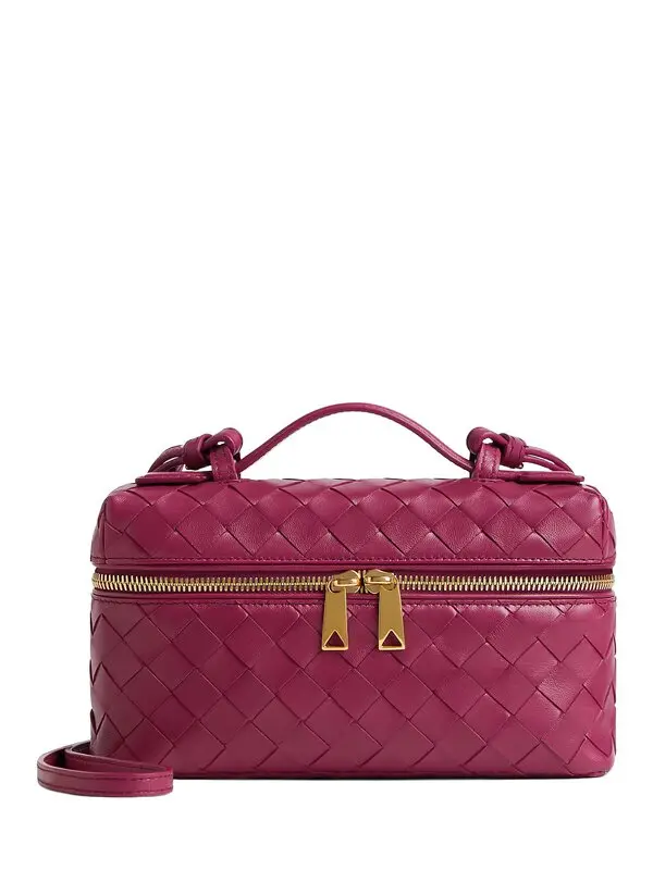 BOTTEGA  VENETA Intrecciato Leather Vanity Case - Cinnabar
