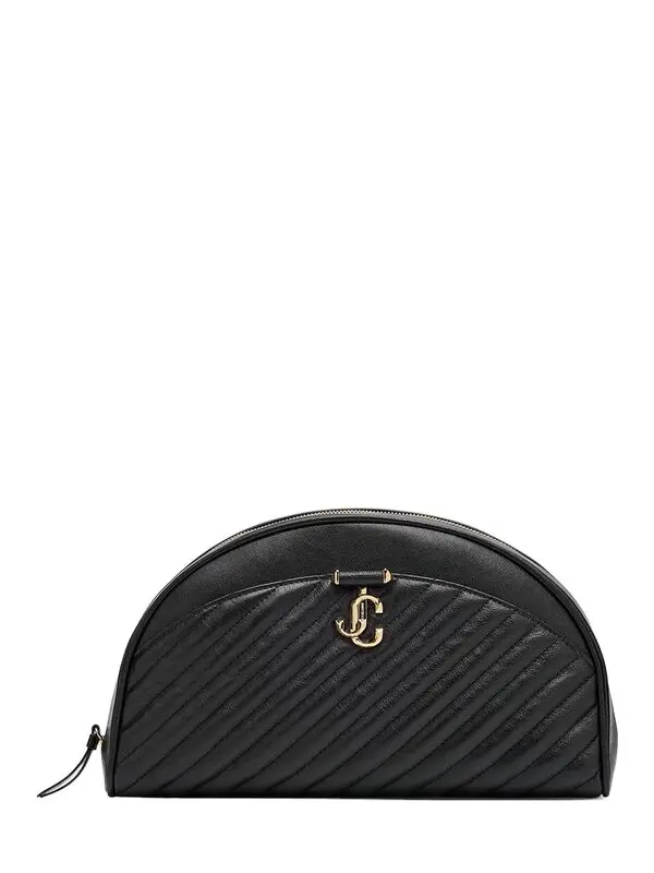 JIMMY CHOO Avenue Quilted Leather Pouch - Blk/shgld