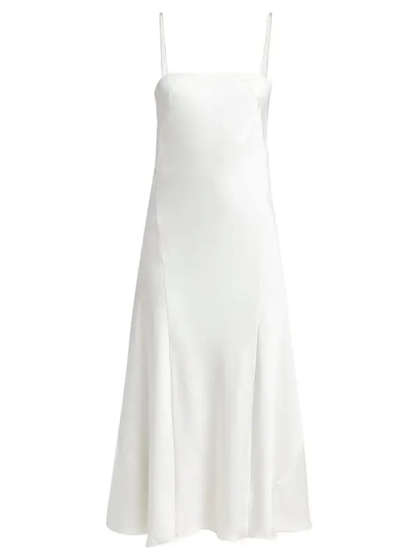 Giorgio Armani Double Silk Satin Spaghetti-strap Maxi Dress - Solid White