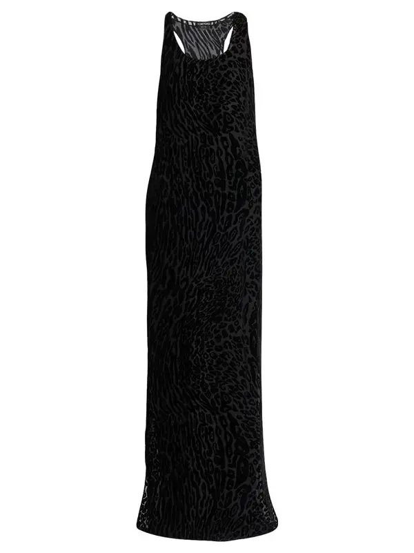 TOM FORD Abstract Leopard Devoré Evening Dress - Black