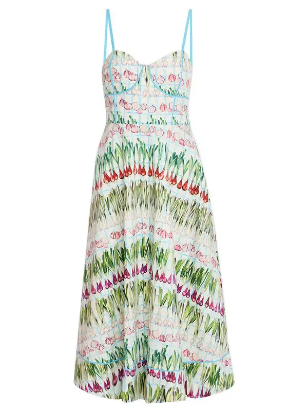 RACHEL ANTONOFF Harper Radish A-line Midi Dress - Aliums