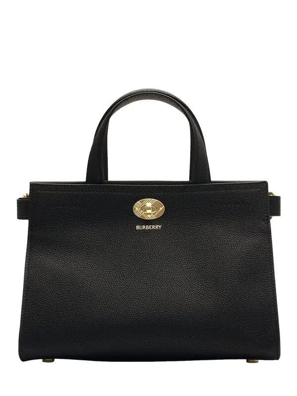Burberry Cotswolds Grainy Leather Tote Bag - Black