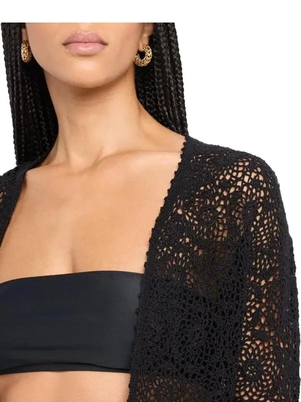 NILI LOTAN Stacy Lacey Open Cardigan - Black
