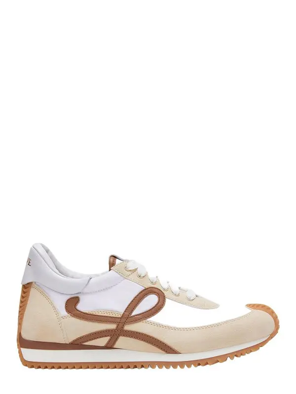 Loewe Flow Runner Suede And Leather Sneakers - Chocolate/almost Optic