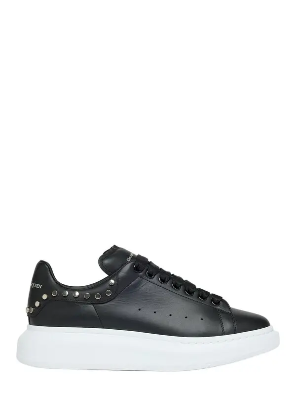 Alexander McQueen Oversized Studded Leather Low-top Sneakers - Black/bone
