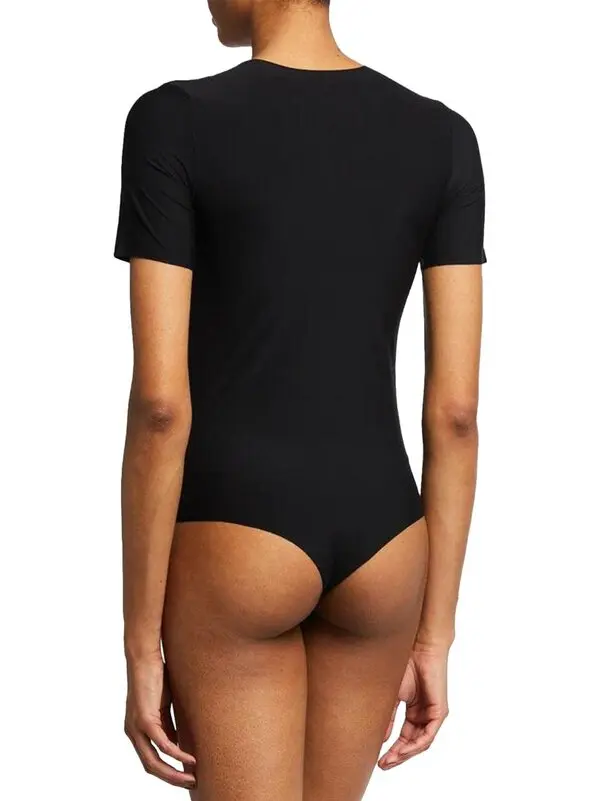 Commando Butter Short-sleeve Crewneck Bodysuit - Black
