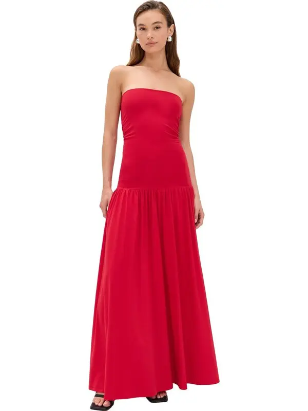 BY MALENE BIRGER Marciella Strapless Maxi Dress - Pompeian Red