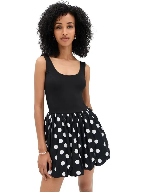 LE BOP Piper Combo Mini Dress - Black/polka Dot