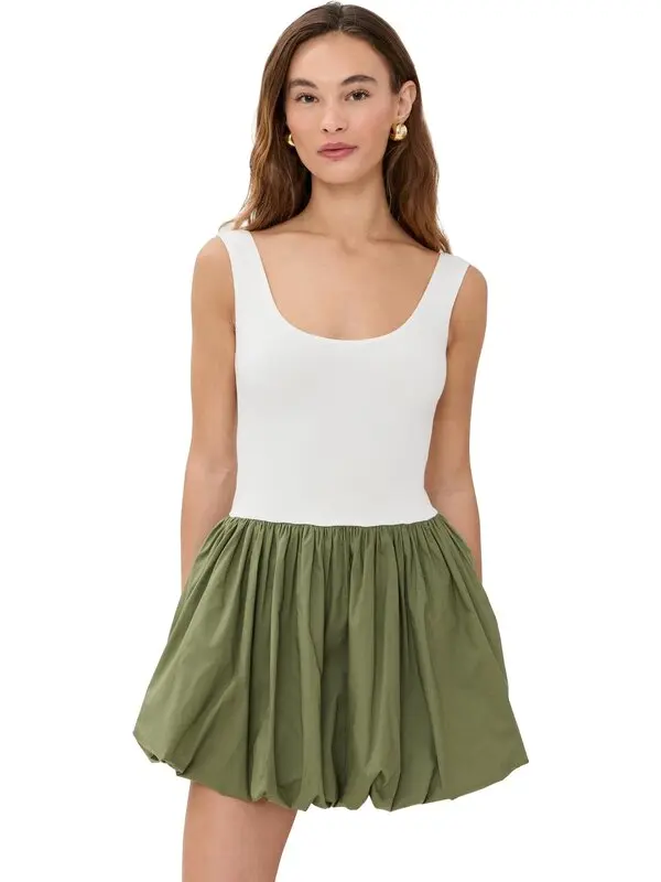 LE BOP Piper Combo Mini Dress - Ivory/olive