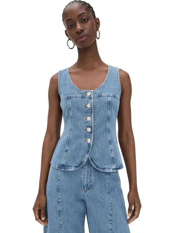 ALIGNE Ariella Denim Top - Light Wash