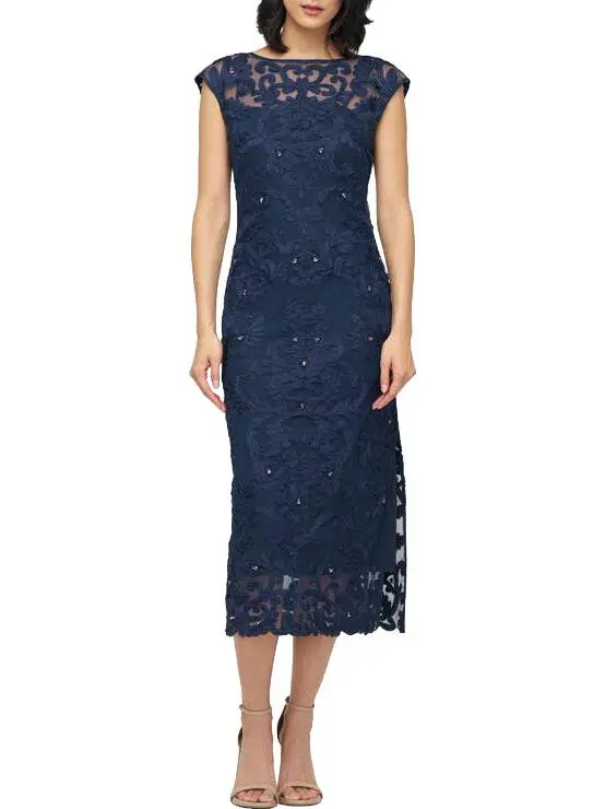 Js Collections Avril Soutache Cocktail Dress - Navy