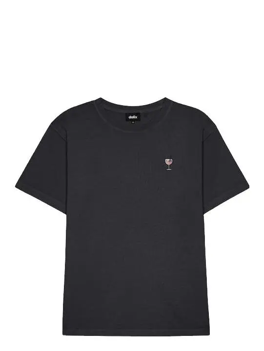DALIX Spritz Midweight Garment Dye Tee - Black