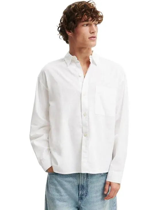 COTTON ON Eli Long Sleeve Shirt - White