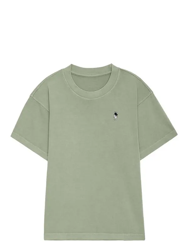 DALIX Astronaut Heavyweight Pigment Dye Tee - Oil Green