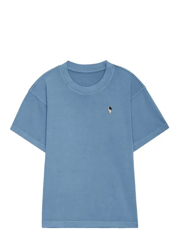 DALIX Astronaut Heavyweight Pigment Dye Tee - Pebble Blue