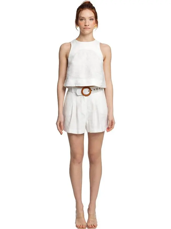 MONLICIA Reve Linen Shorts - White