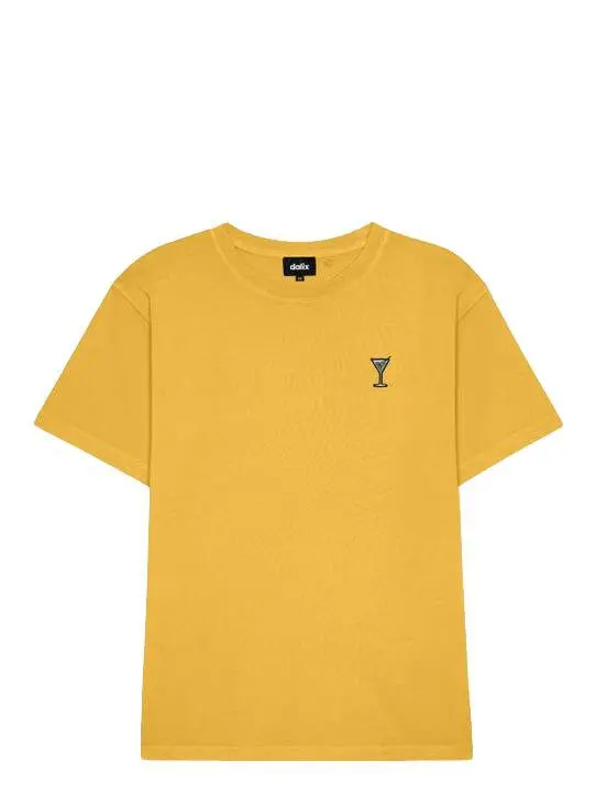 DALIX Martini Midweight Garment Dye Tee - Old Gold